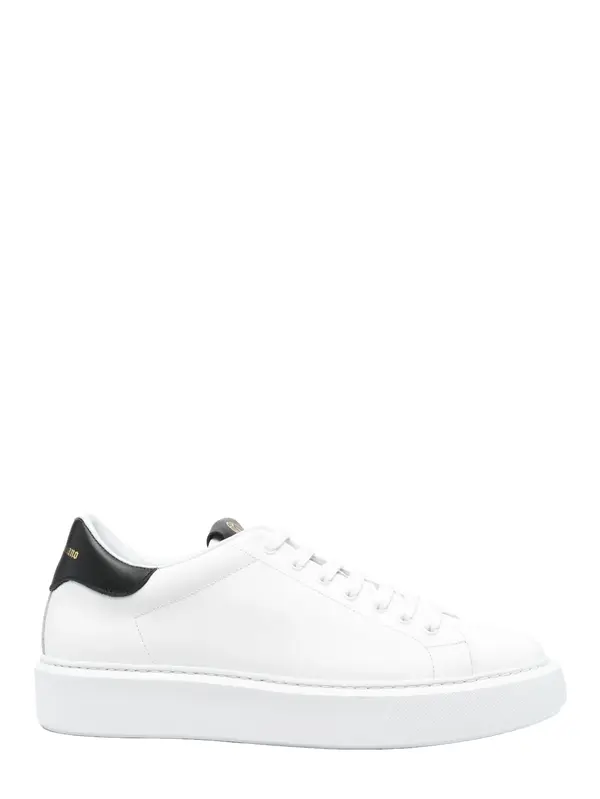 GIULIANO GALIANO Contrasting-detail Leather Sneakers - White