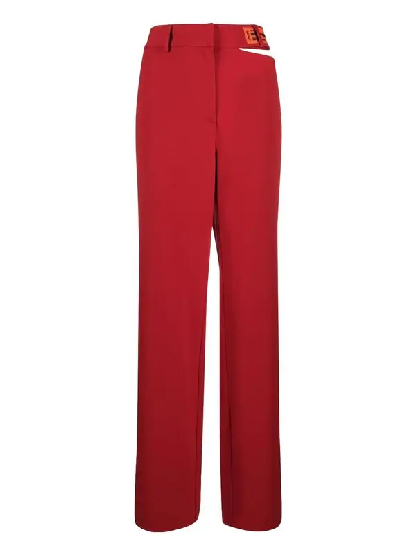 Heron Preston Cut-out Straight-leg Trousers - Red