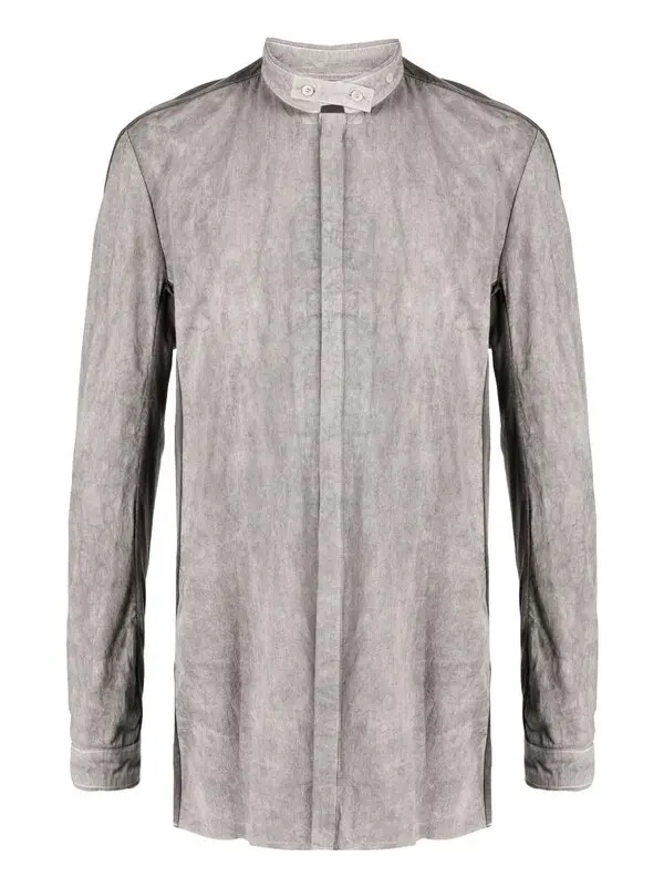 Boris Bidjan Saberi Stand-up-collar Cotton Shirt - Grey
