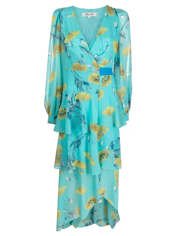 Diane Von Furstenberg Silvia Floral-print Dress - Blue
