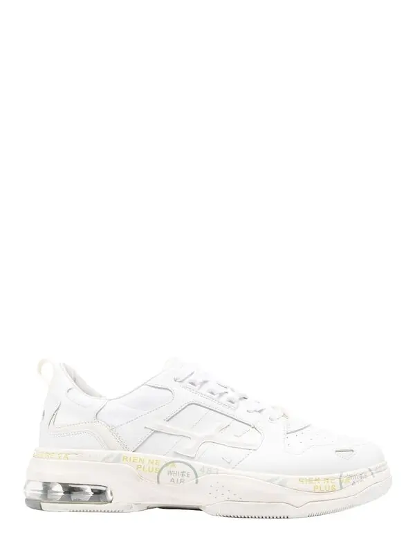 Premiata Panelled Low-top Leather Sneakers - White