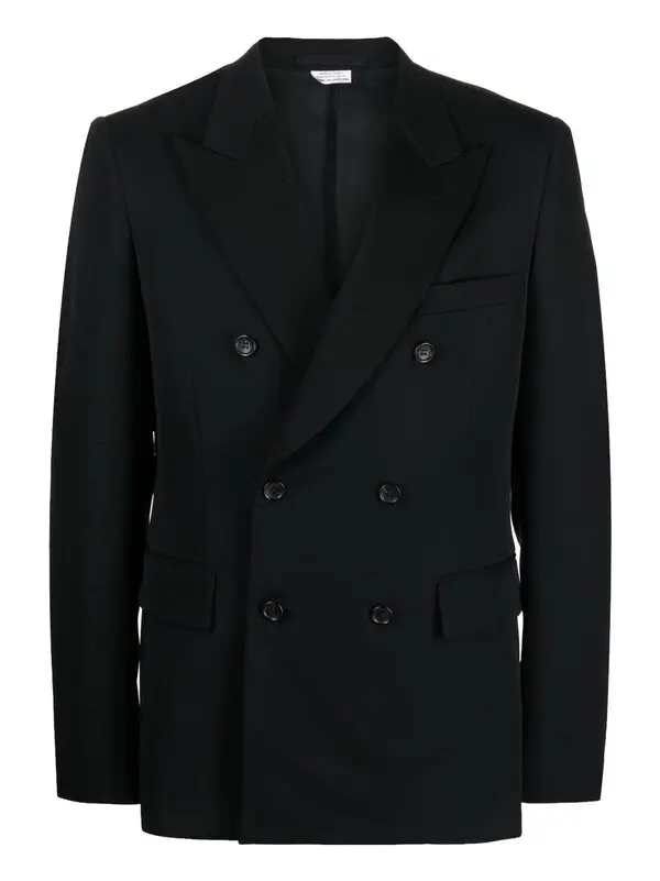 Comme Des Garçons Double-breasted Wool Blazer - Black