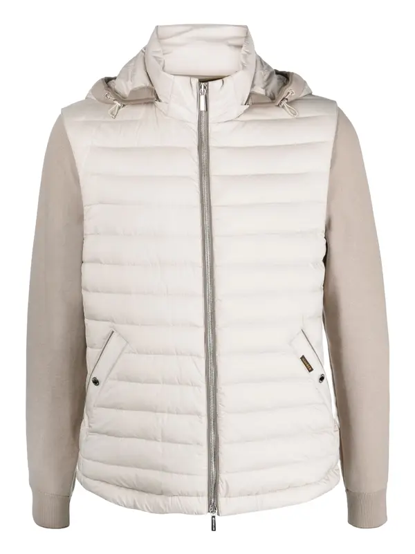 MOORER Padded Bomber Jacket - Neutrals