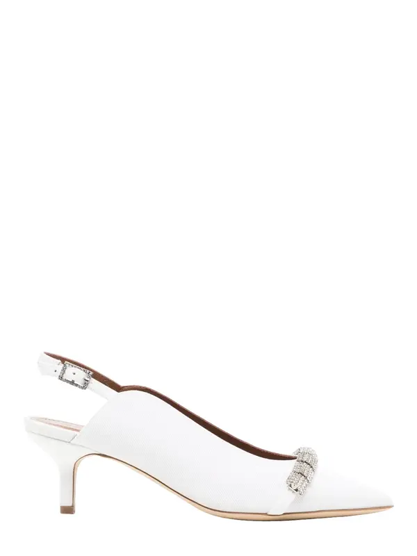 MALONE SOULIERS 50mm Crystal-embellished Pumps - White