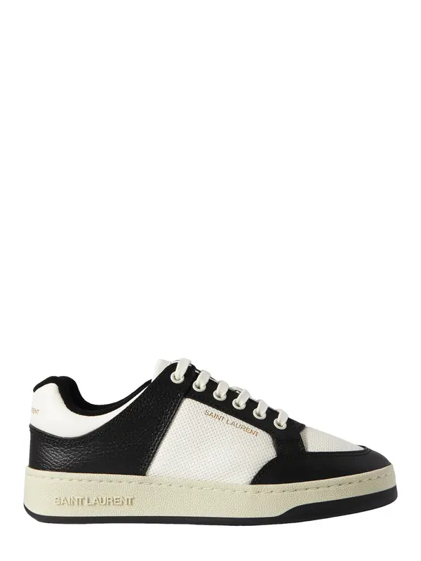 Saint Laurent Sl61 Logo-print Leather Sneakers - White