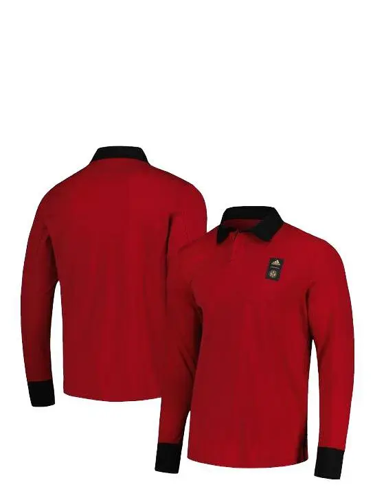 Adidas 2023 Player Atlanta United Fc Travel Long Sleeve Polo - Red