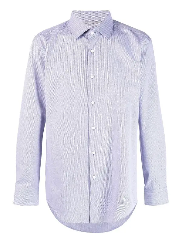 BOSS All-over Micro-print Shirt - Blue
