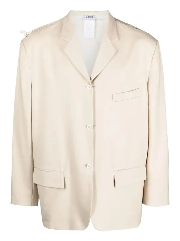 MAGLIANO Patchwork-panel Single-breasted Blazer - Neutrals