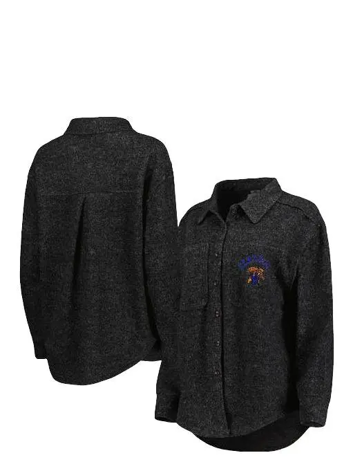 GAMEDAY COUTURE Kentucky Wildcats Tri-blend Button-up Shacket - Black