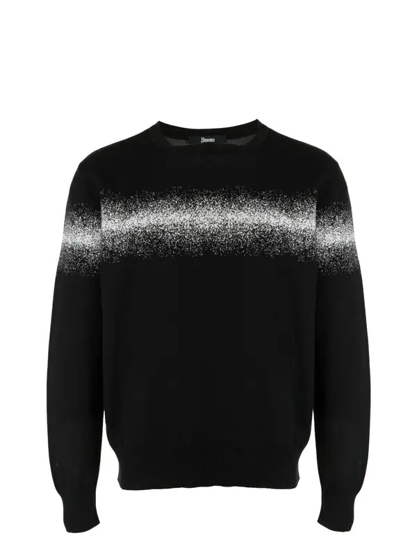 Herno Spray-paint Effect Knit Sweatshirt - Black