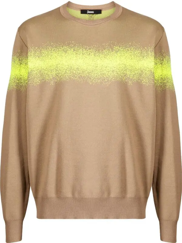 Herno Spray-paint Effect Knit Sweatshirt - Brown
