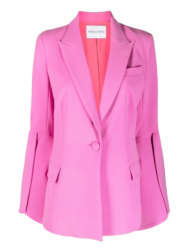 Prabal Gurung Slit-sleeve Single-breasted Blazer - Pink