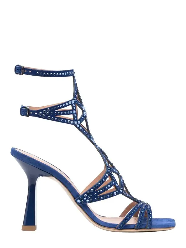Alberta Ferretti Embellished Square-toe Sandals - Blue