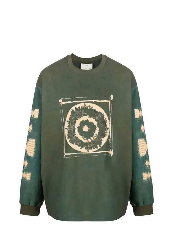 SONG FOR THE MUTE Logo-print Long-sleeved Sweatshirt - Green