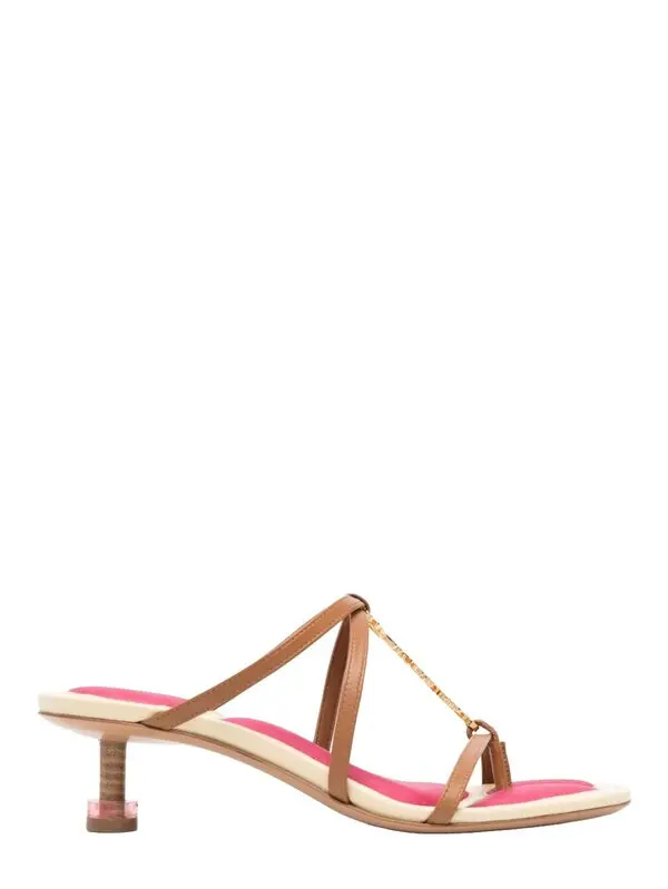 Jacquemus Pralu Leather Sandals - Brown