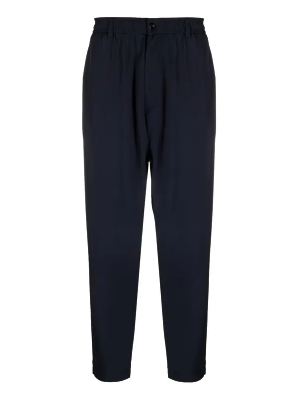 4SDESIGNS Elasticated-waistband Tapered Trousers - Blue