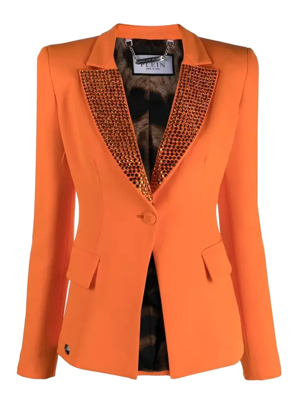 Philipp Plein Fitted Single-breasted Blazer - Orange