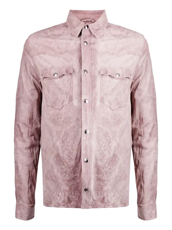 GIORGIO BRATO Distressed-effect Leather Jacket - Pink
