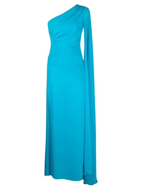 BLANCA VITA Azzeruolo Maxi Dress With Draped Sleeve - Blue