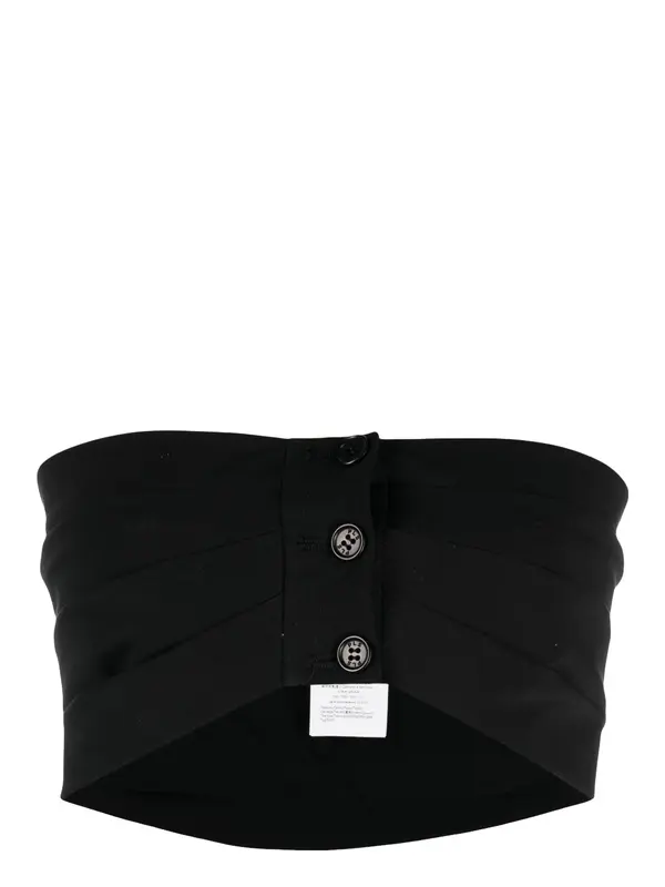 Philosophy Di Lorenzo Serafini Buttoned Bandeau Top - Black