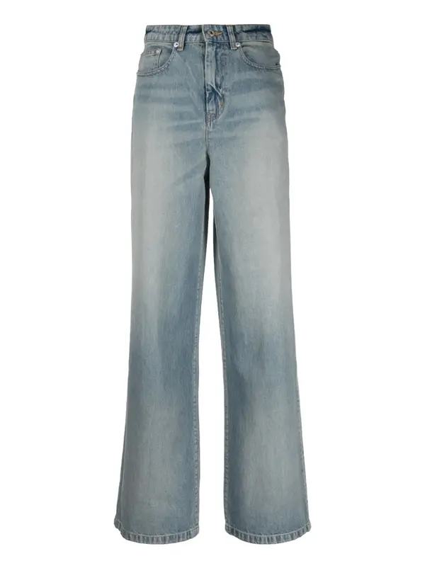 Kenzo Logo-patch Wide-leg Jeans - Blue