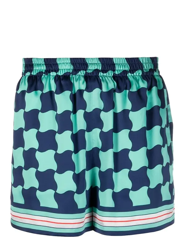 Casablanca Casa Way Silk Shorts - Green