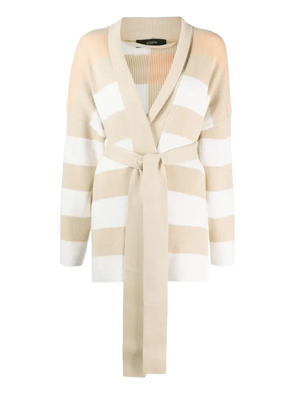 JOSEPH Striped Knitted Cardigan - Neutrals