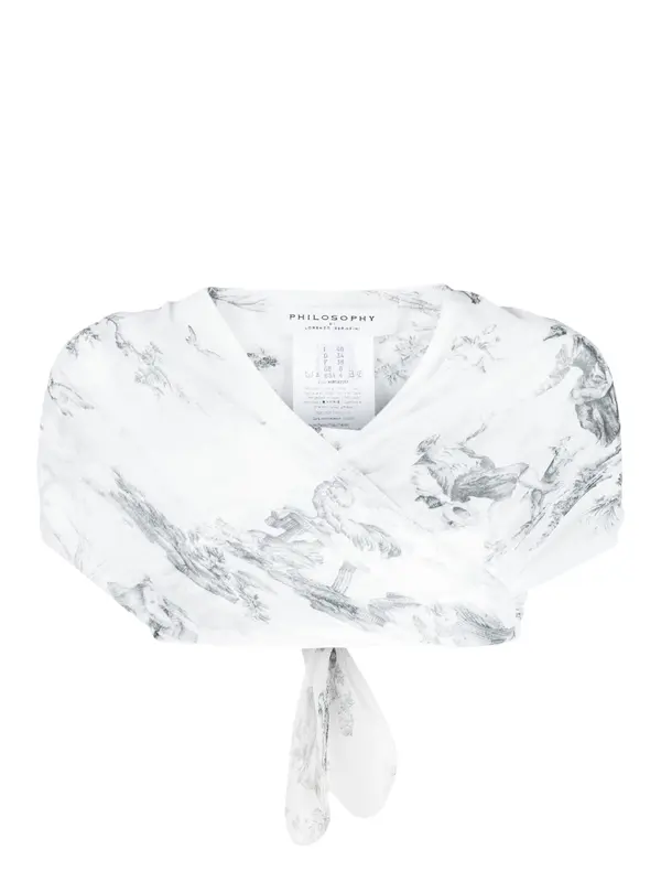Philosophy Di Lorenzo Serafini Graphic-print Cropped Top - White