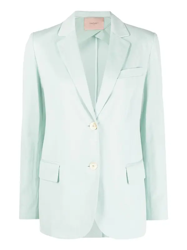 TWINSET Plain Single-breasted Blazer - Green