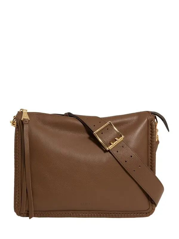 AIMEE Famous Leather Crossbody Bag - Coffee