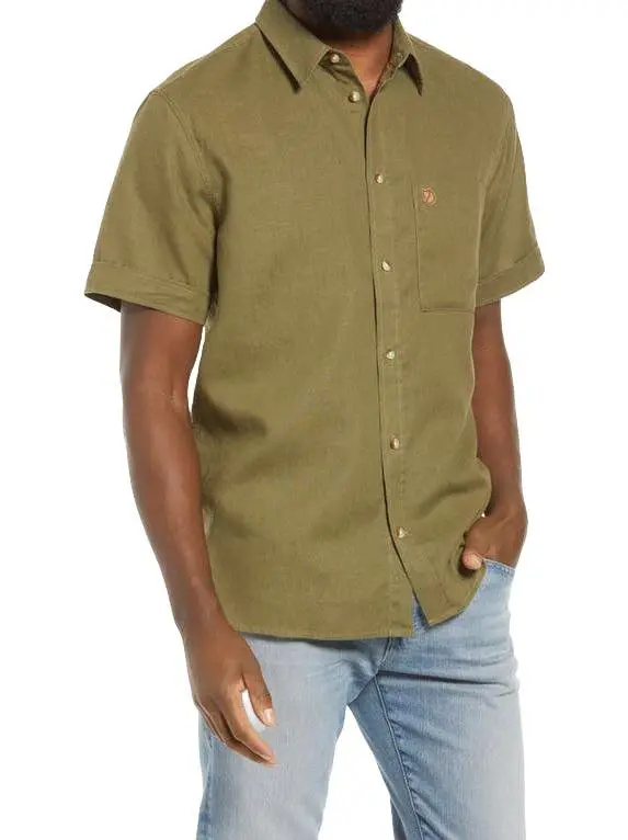 Fjallraven Ovik Travel Short Sleeve Button-up Shirt - Green