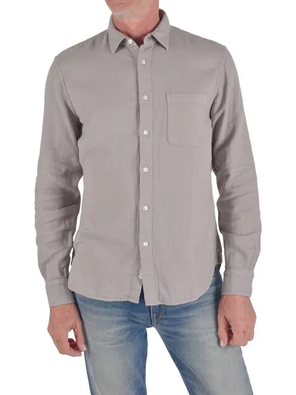 HIROSHI KATO The Ripper Waffle Button-up Shirt - Sand Gray