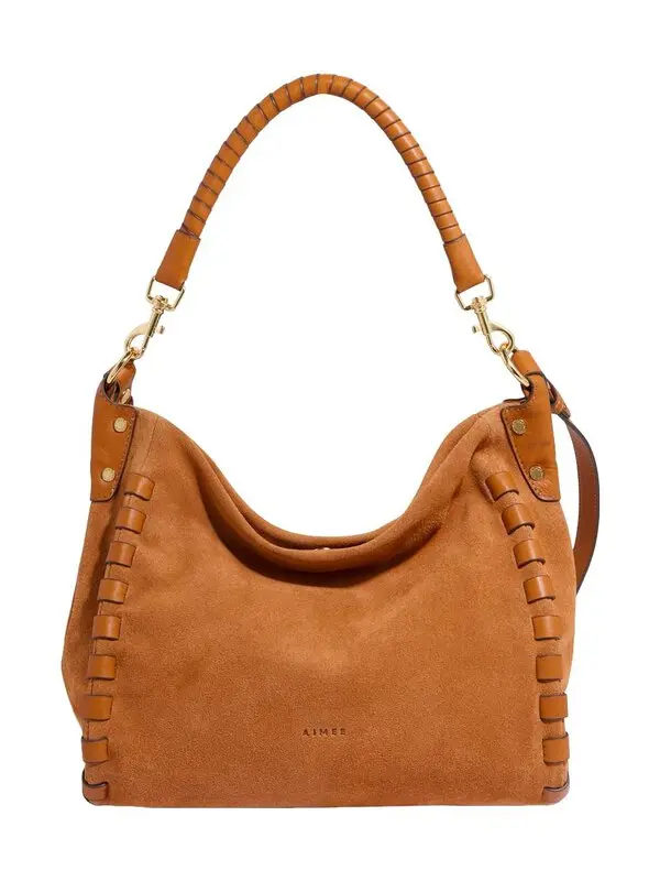 AIMEE Zen Leather Hobo - Rustic Caramel Suede