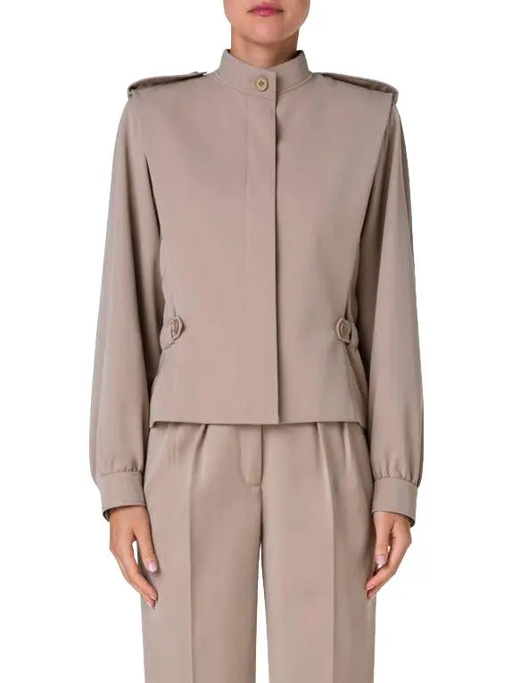 Akris Gregory Virgin Wool Gabardine Jacket - Cardboard