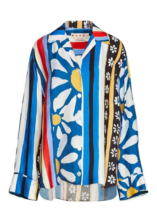 Marni Printed Jacquard Shirt - Blue