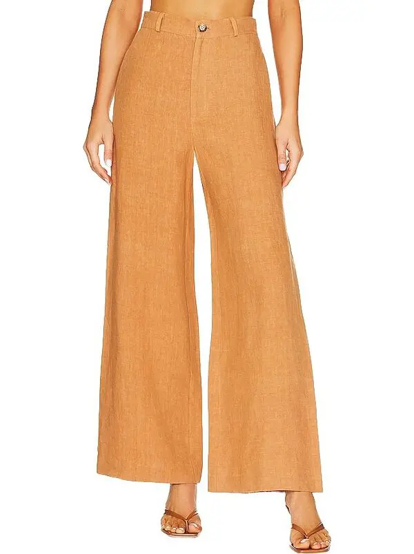 Bardot Enya Linen Pant - Camel