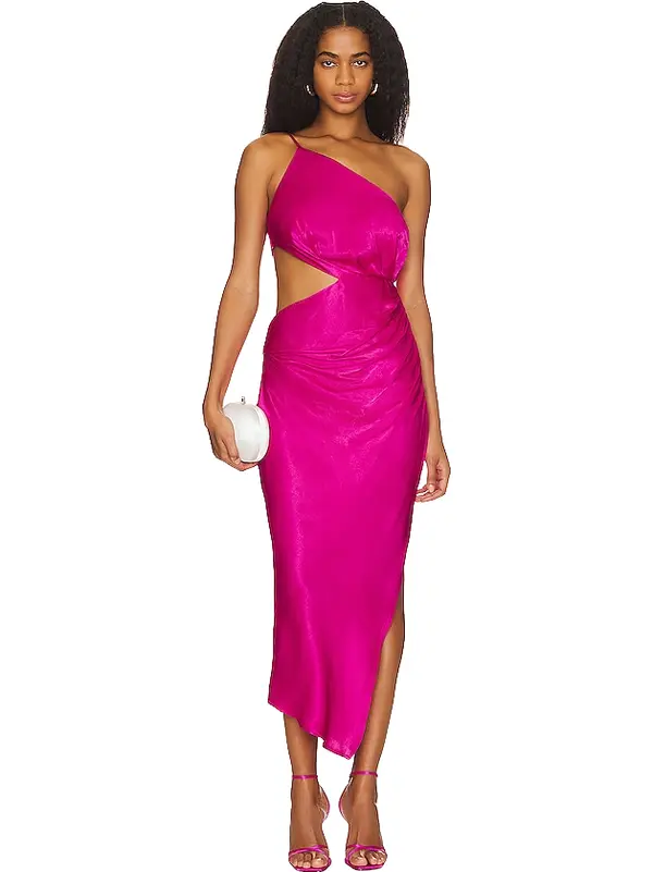 Astr The Label Martina One-shoulder Dress - Fuchsia