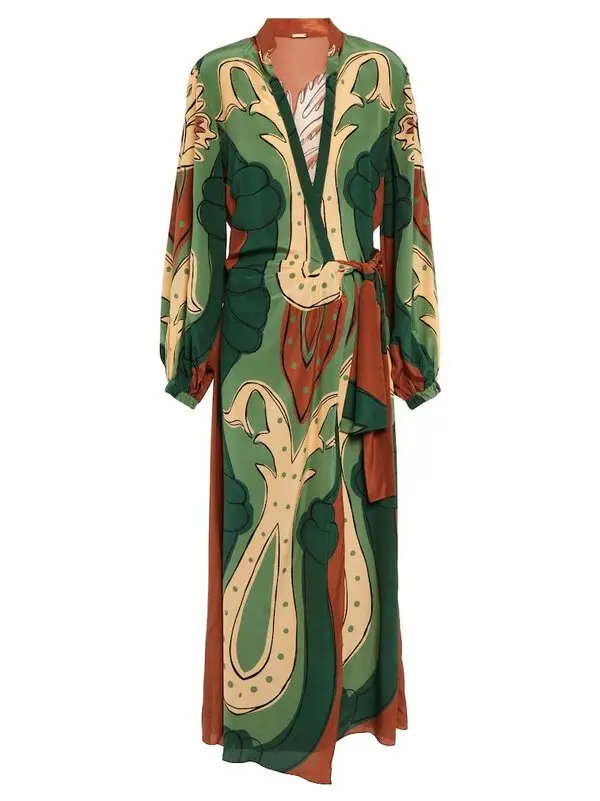 Johanna Ortiz Printed Maxi Wrap Dress - Multicoloured