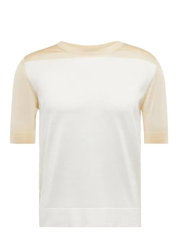 JIL SANDER Oversized Silk T-shirt - White