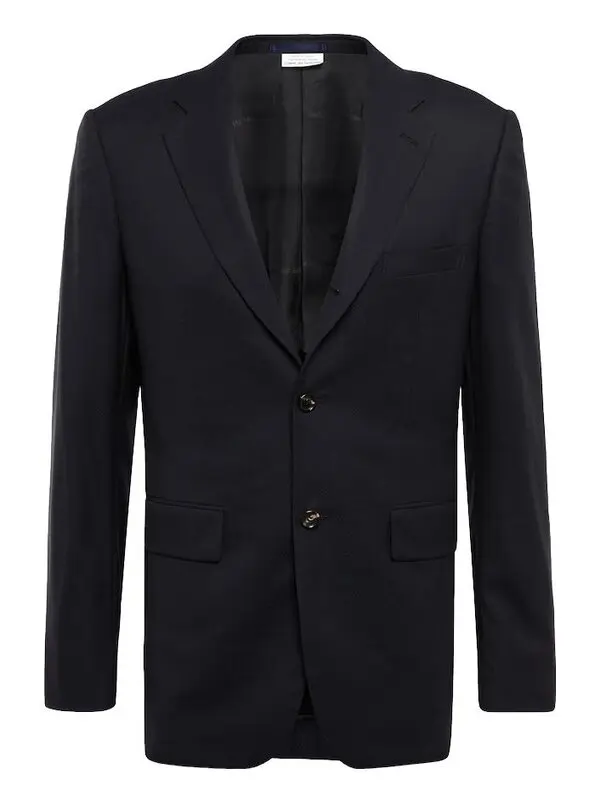 Comme Des Garçons Homme Deux Single-breasted Wool Blazer - Blue