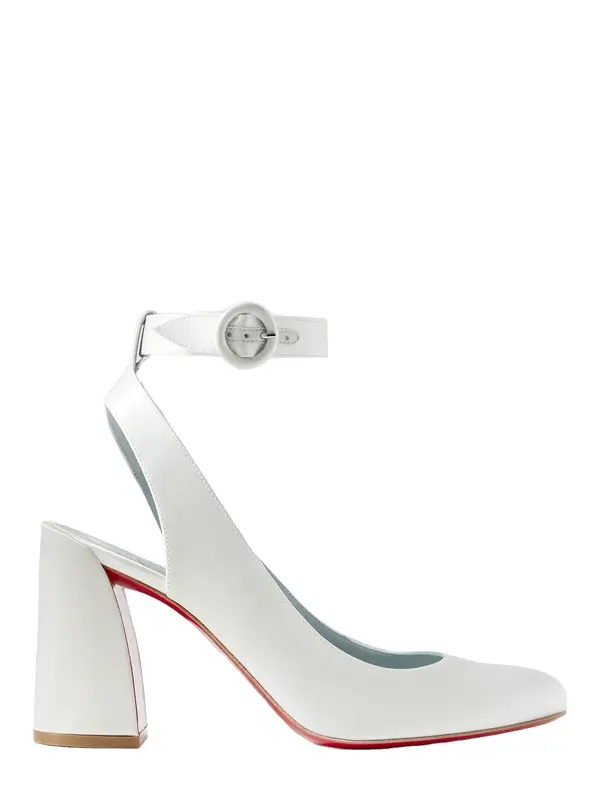 CHRISTIAN LOUBOUTIN Miss Sab 85 Satin Pumps - White