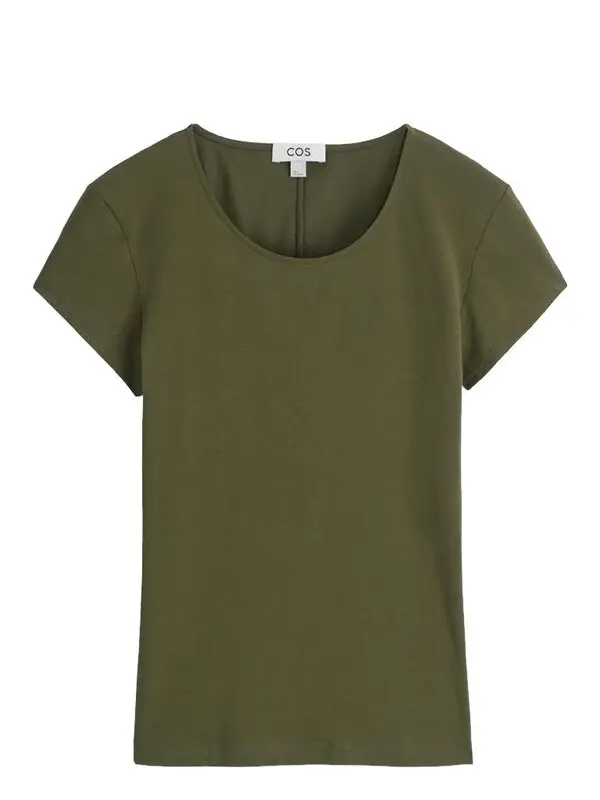 Cos Slim Fit Scoop-neck T-shirt - Green