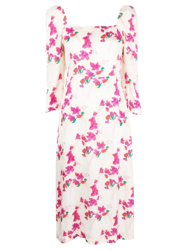 Ba&sh Floral-print Midi Dress - White