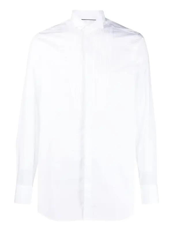 TINTORIA MATTEI 954 Pleat-detail Cotton Shirt - White