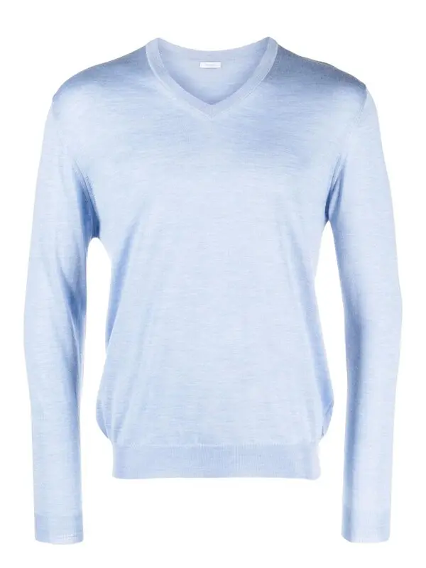 Malo V-neck Knit Jumper - Blue