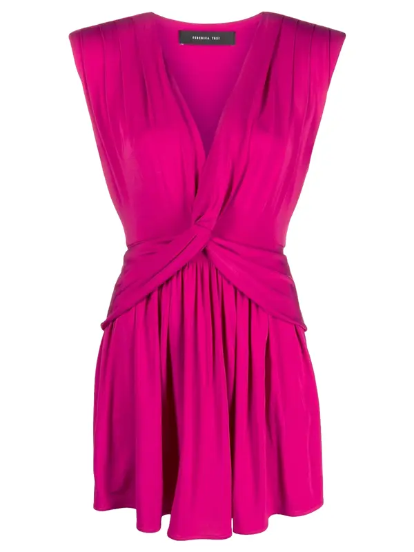 Federica Tosi Knot-detail V-neck Dress - Pink
