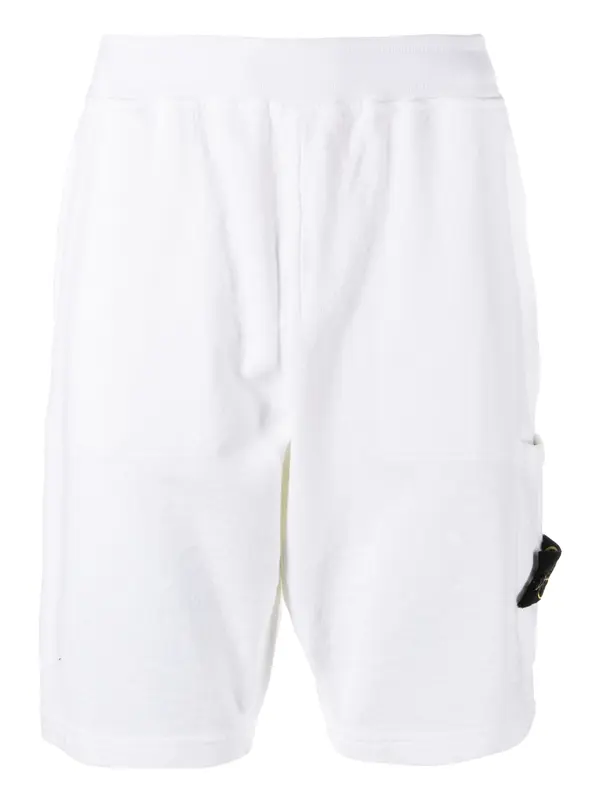 Stone Island Side Logo-patch Shorts - White