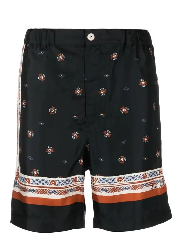 Nick Fouquet Graphic-print Bermuda Shorts - Black