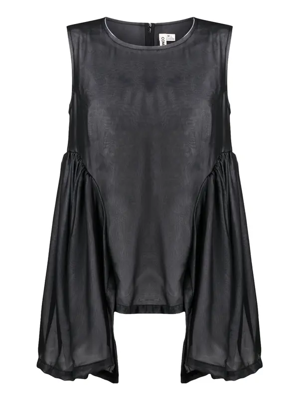 Comme Des Garçons Draped Sleeveless Blouse - Black