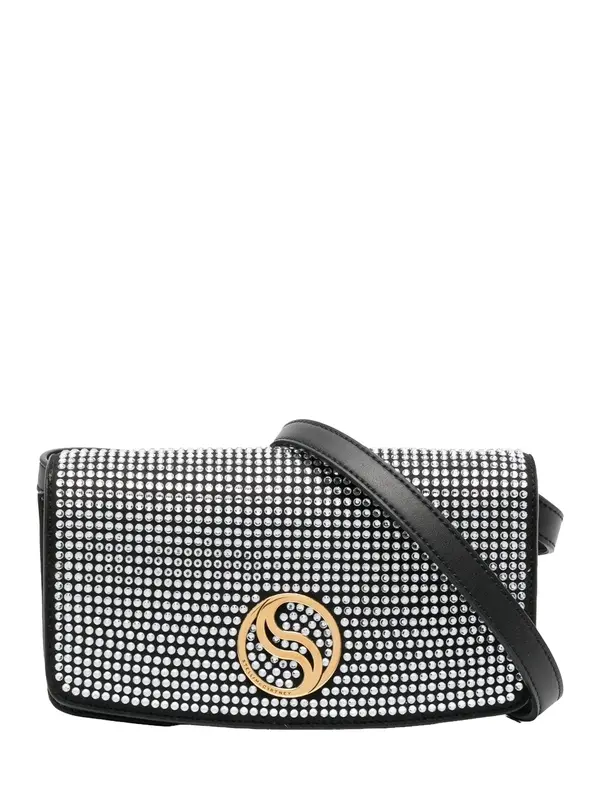 Stella McCartney S-wave Crystal-embellished Crossbody Bag - Black